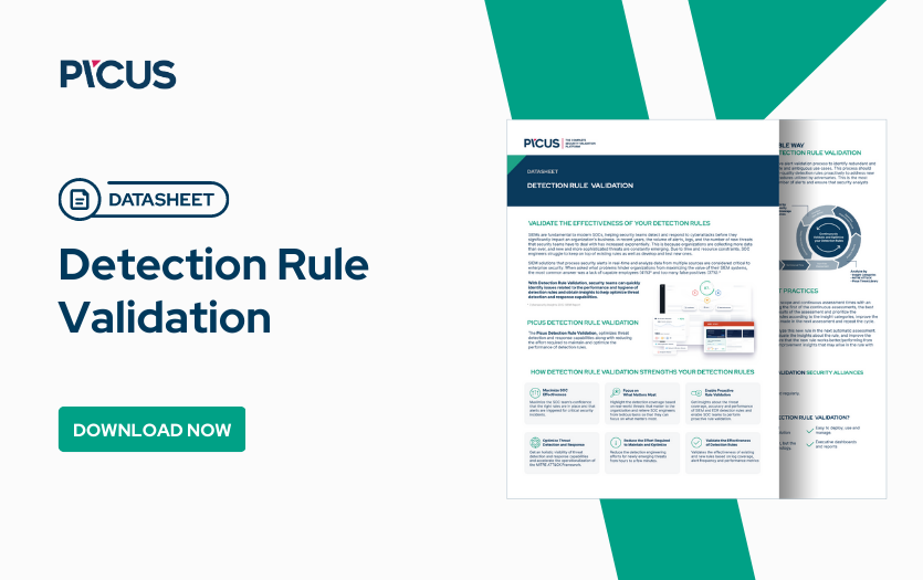 Detection Rule Validation Datasheet | Picus Detection Rule Validation Datasheet | Picus